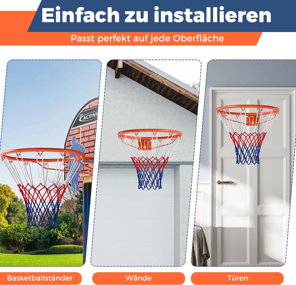 Costway Ø45 cm Standardní basketbalový koš se sítí Mini basketbalový koš