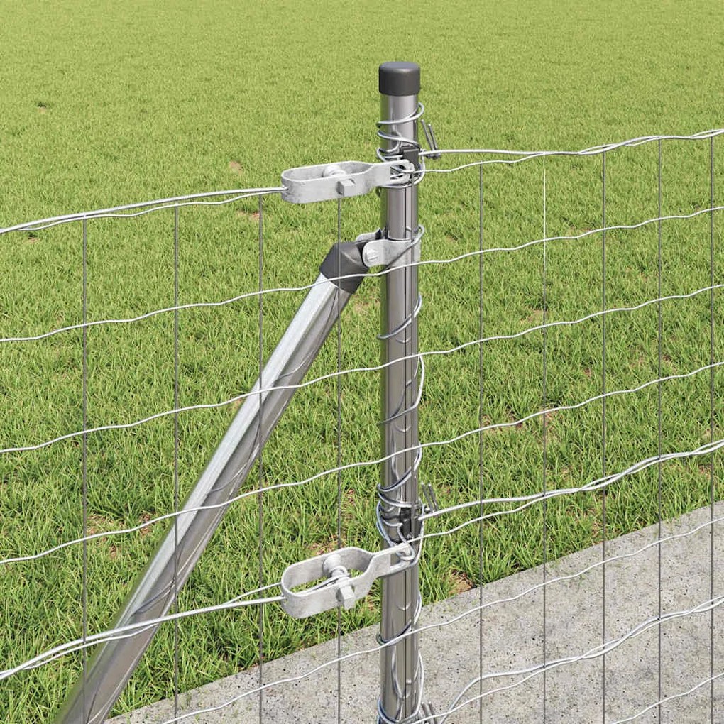 Zahradní euro plot s betonovým základem 50 x 0,4 m Stříbrná 3351064