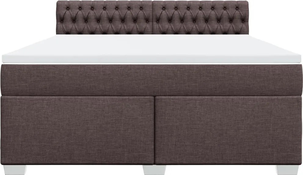 Box spring postel s matrací tmavě hnědá 180x200 cm textil 3288277
