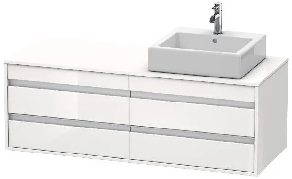 Duravit Ketho - Umyvadlová skříňka 50x140x55 cm, pravá, 4 zásuvky, lesklá bílá KT6657R2222