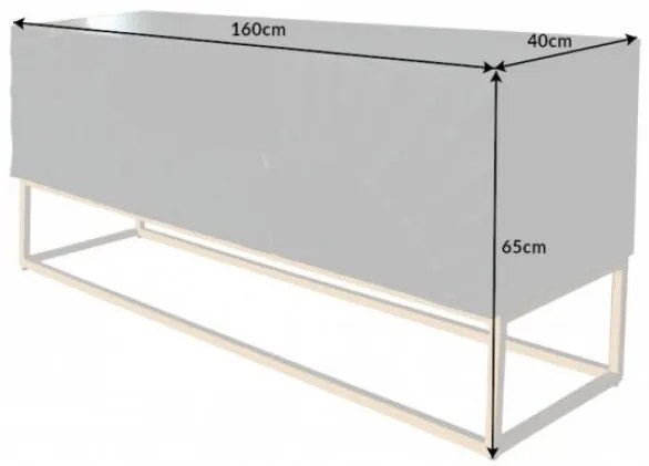 Designový TV stolek Shayla 160 cm černý - mango