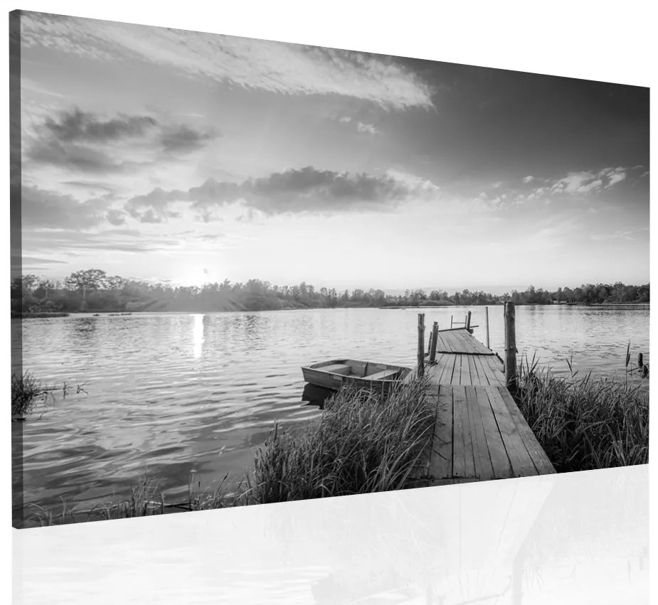 Obraz černobílé jezero (120x80 cm) - InSmile ®