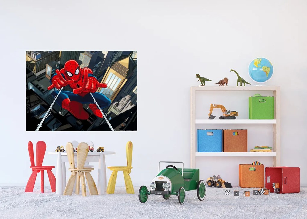 Dětská vliesová fototapeta na zed' Marvel Spider-Man ve Městě, Disney | 155 x 110 cm | DFTDNM 5220