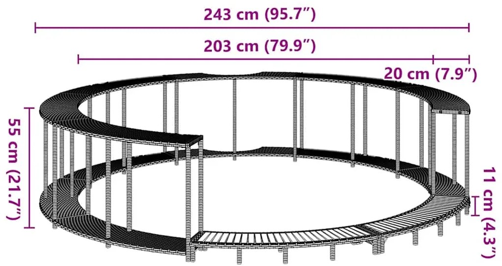 vidaXL Okolí vířivky s úložným prostorem a dřevěným schůdkem polyratan