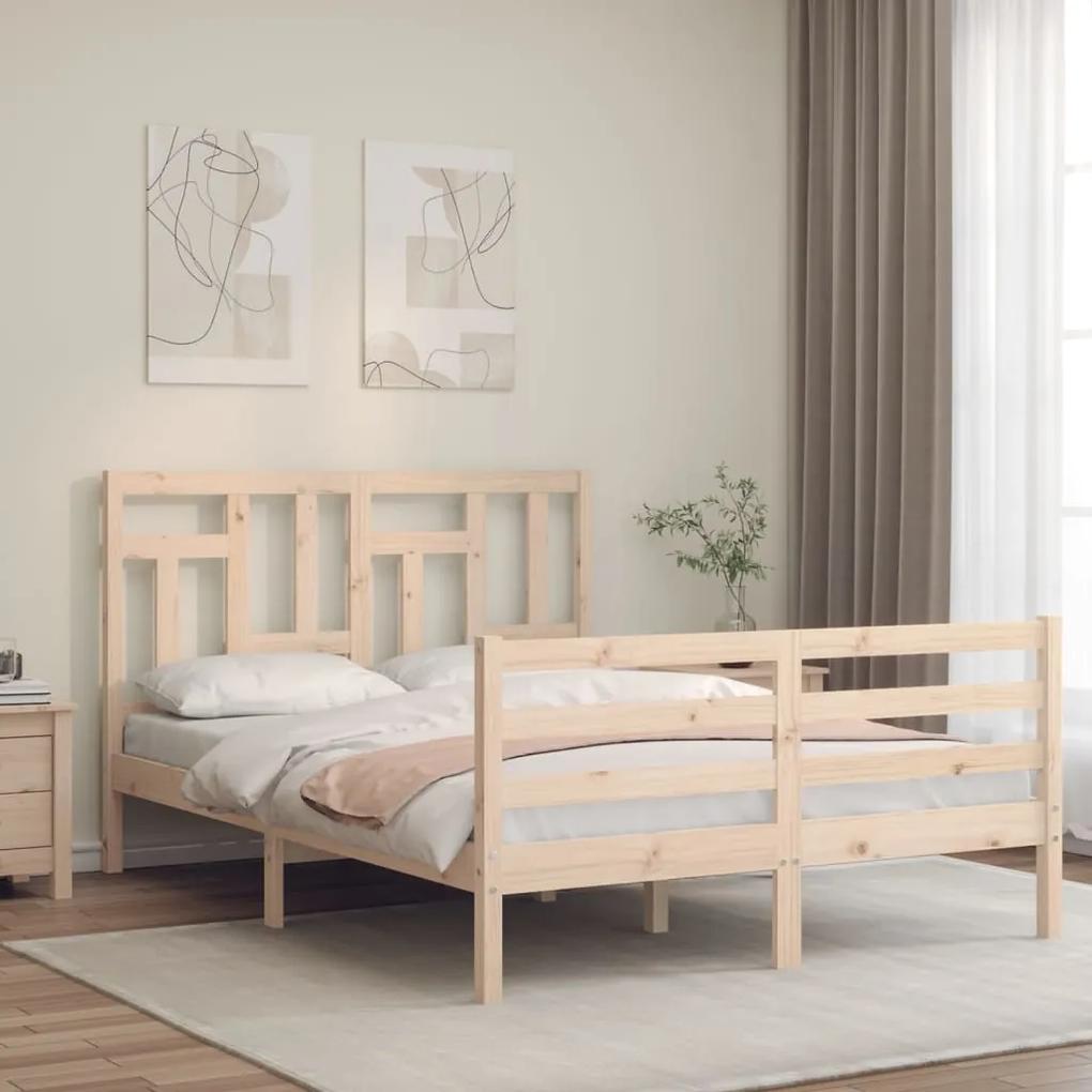 Rám postele s čelem 140 x 200 cm masivní dřevo,  3194961
