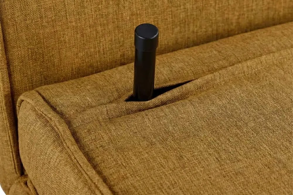 Designová rozkládací pohovka Bleddyn 140 cm hořčičný samet