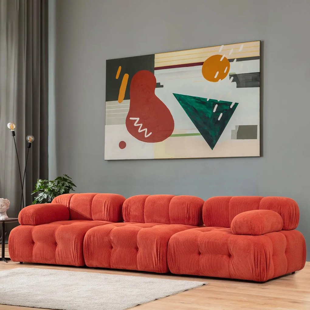 Červená Trojmístná pohovka Doblo 315 × 105 × 80 cm ATELIER DEL SOFA