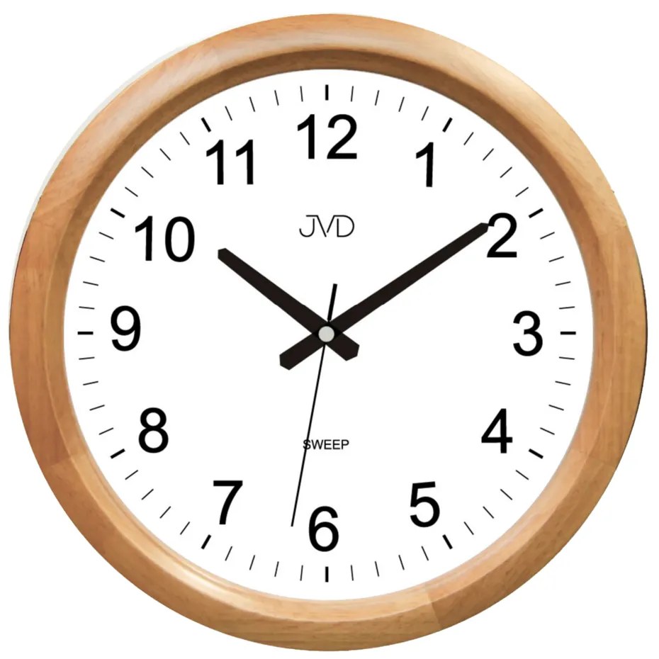 JVD Netikající tiché dřevěné nástěnné hodiny JVD NS8017.3