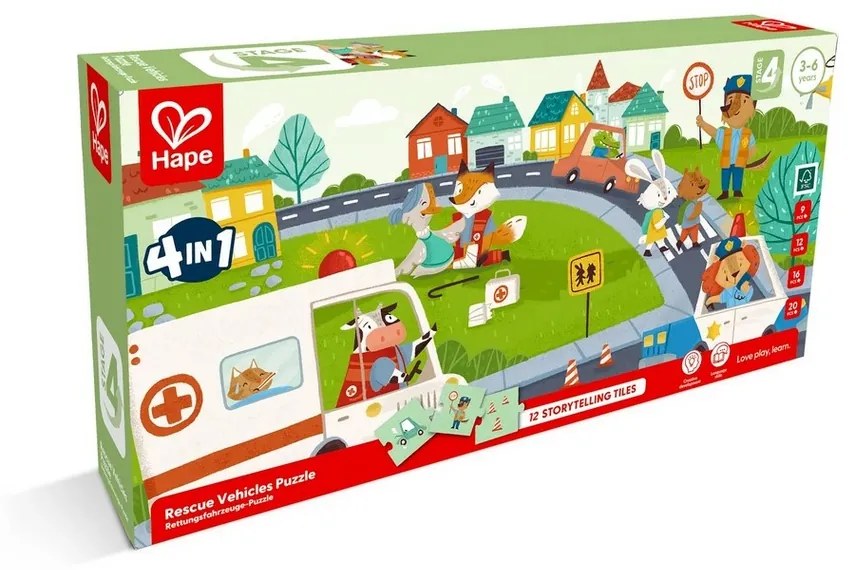 Hape Puzzle - Záchranná vozidla