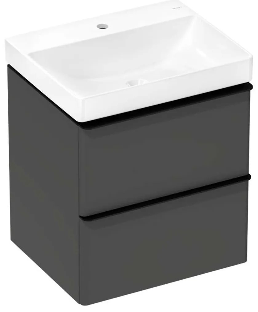 Hansgrohe Xelu Q - Skříňka s umyvadlem, 63x58x50 cm, 2 zásuvky, matná šedá/matná černá 54372670