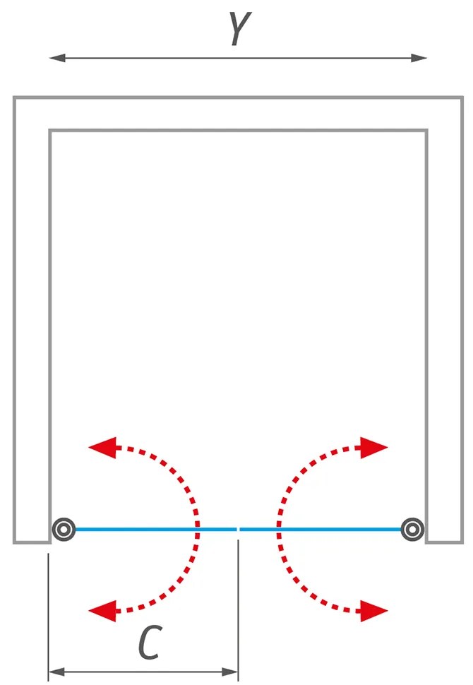 Roth Dvoukřídlé sprchové dveře TCN2 pro instalaci do niky - bez vaničky Varianta: šířka: 100 cm - (TCN2 1000 - 731-1000000-01-02), Barva profilů a typ výplně: profily: stříbrná (elox), výplň: transparent