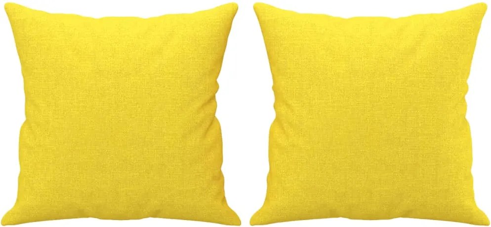 2dílná sedací souprava s polštáři světle žlutá textil 3202107