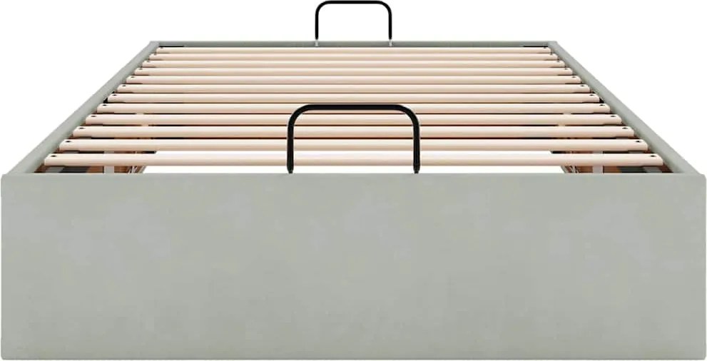 Osmanský rám postele bez matrace světle šedá 100x200 cm samet 3310943