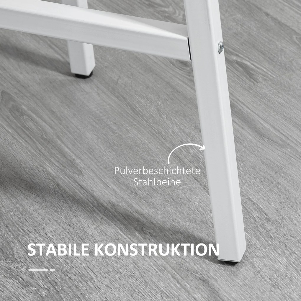 HOMCOM jídelní stůl kuchyňský stůl pro 4 osoby, moderní obývací stůl z oceli a přírodního dřeva, 80x80x76 cm pro jídelnu a kuchyň