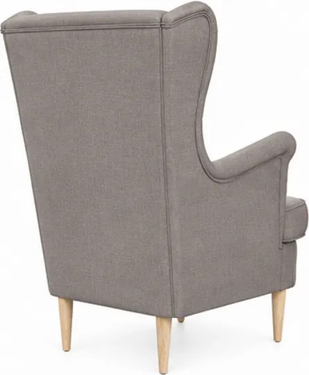 relaxační křeslo, ušák, dřevo/kov/látka, 102x80x66 cm, nohy světlé/taupe, Dekorino KR20260121