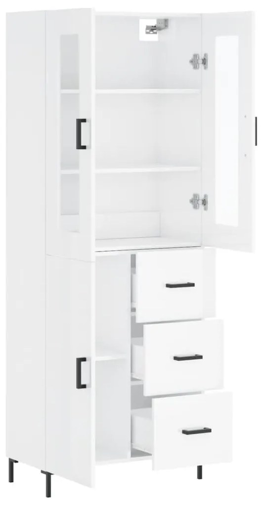 Skříň highboard lesklá bílá 69,5 x 34 x 180 cm kompozitní dřevo - Default Title