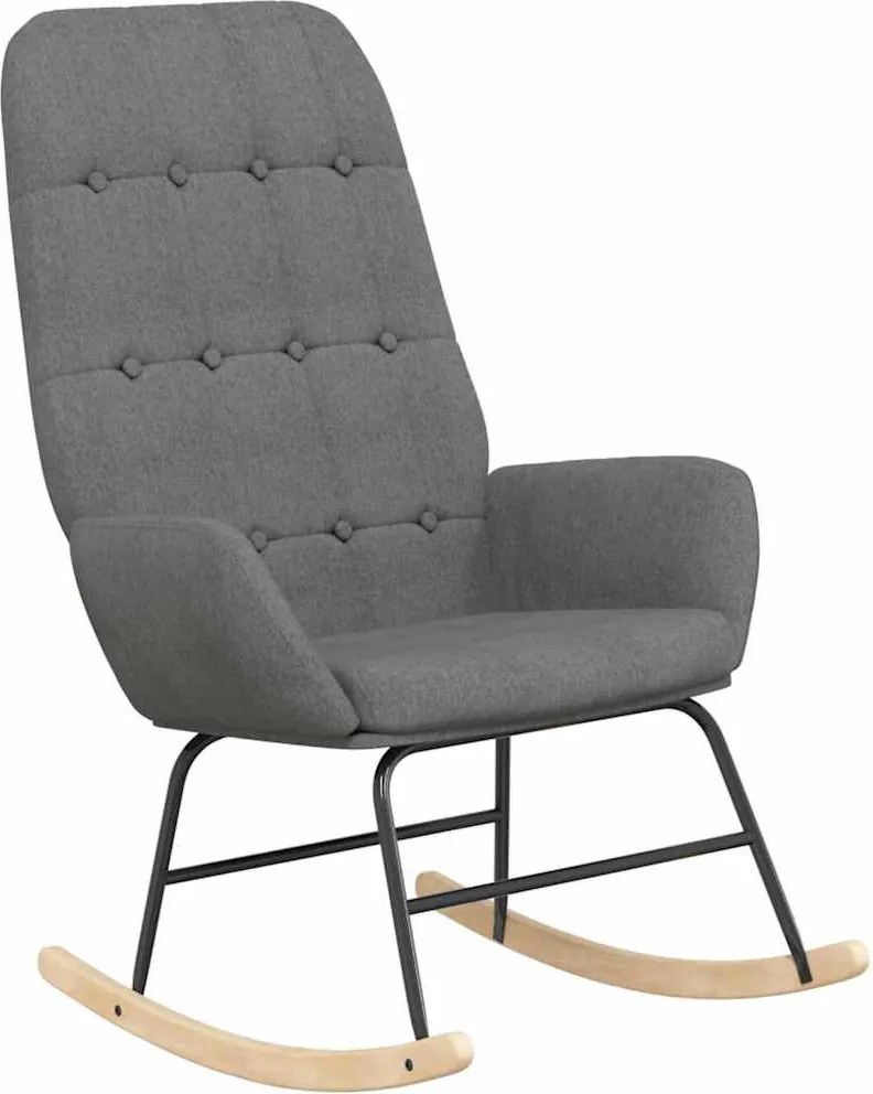 Houpací křeslo s podnožkou světle šedé textil 3097704