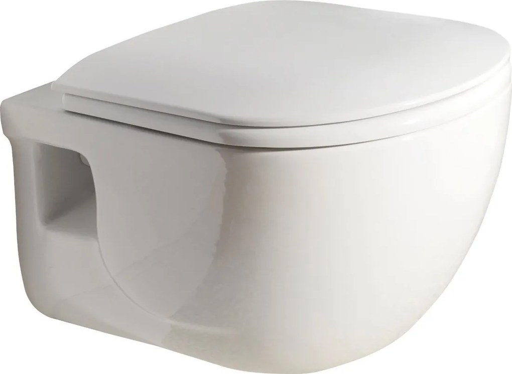 Sapho Sapho, BRILLA závěsná WC mísa s bidet. sprškou, Rimless, 36,5x53 cm, bílá, 100612