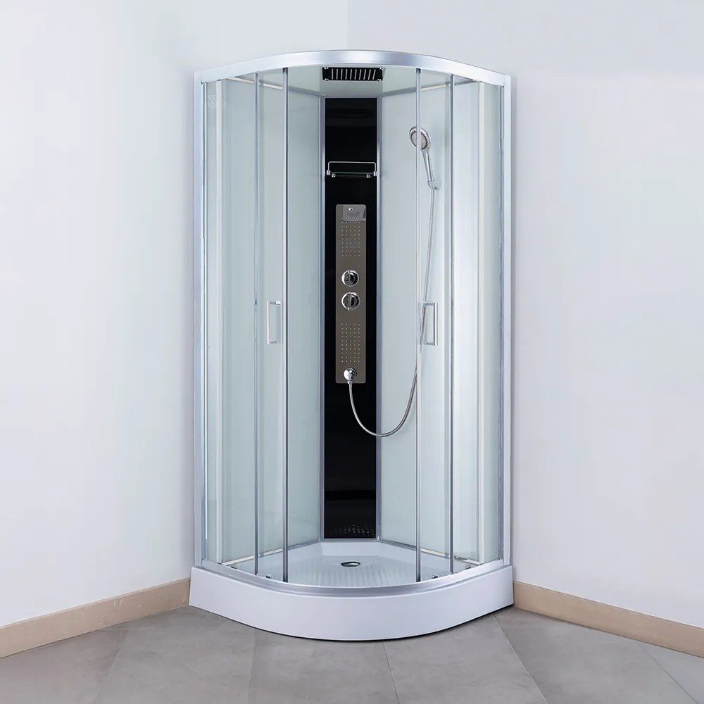 Roltechnik Outlet Hydromasážní box LUCIDUS ROUND Varianta: rozměry: 90x90 cm - (LUCIDUS ROUND/90x90 - 4000897), Barva profilů a typ výplně: profily: brillant, výplň: transparent