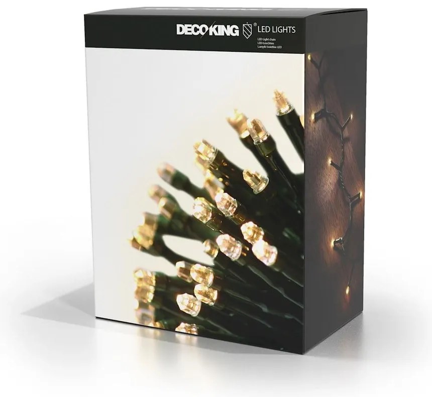 Zelený LED světelný řetěz DecoKing Chain, 200 světýlek, délka 19,93 m