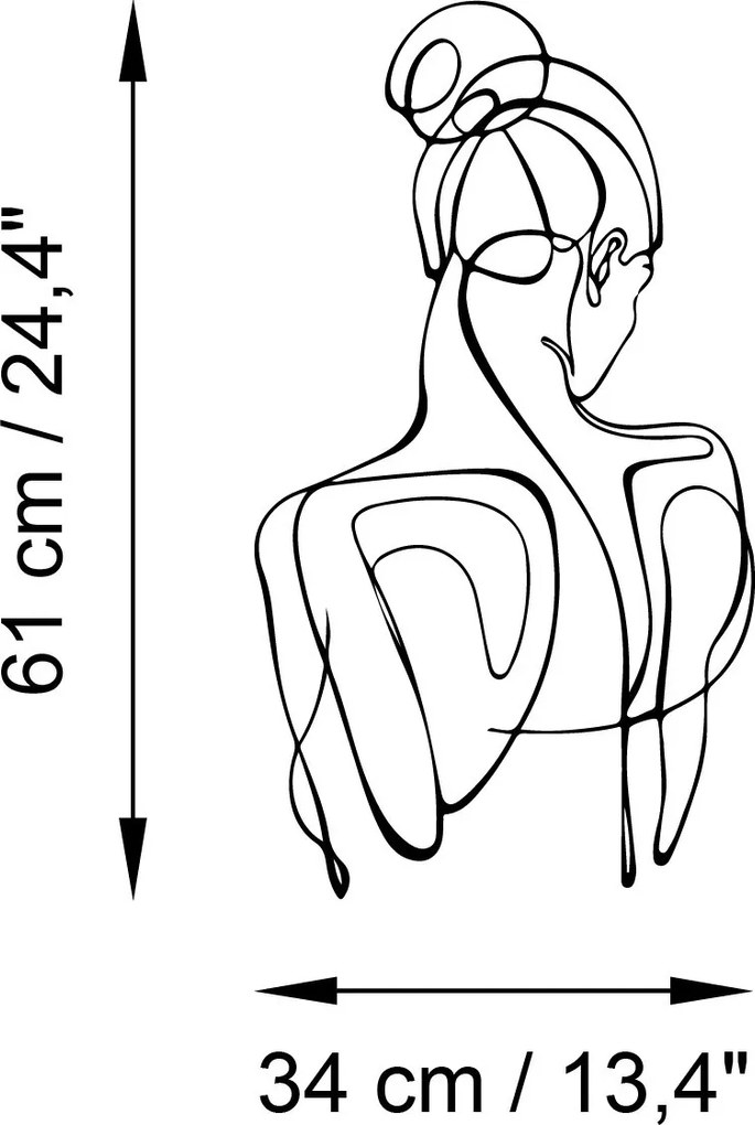 Nástěnná kovová dekorace Sorella 1 černá