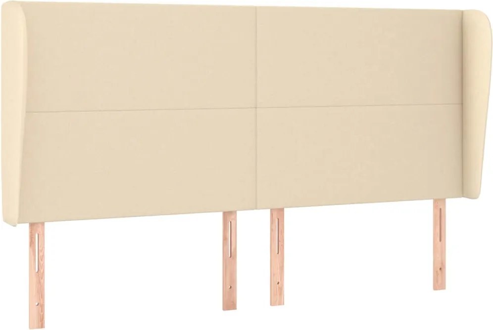 Čelo postele typu ušák krémové 183x23x118/128 cm textil 3117695