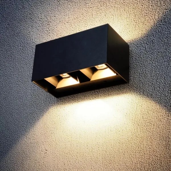 Brilagi - LED Venkovní nástěnné svítidlo DOUBLE CUBE LED/12W/230V černá IP65