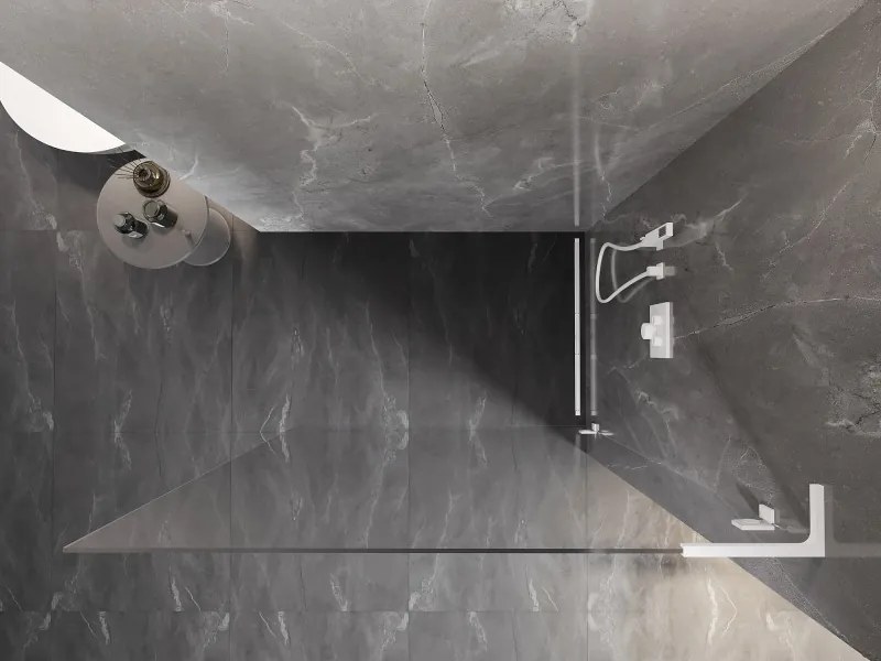 Mexen Lunar L sprchová stěna Walk-in pravá 50 x 200 cm, transparentní 8 mm, bílá - 830L-050-000-20-00-P