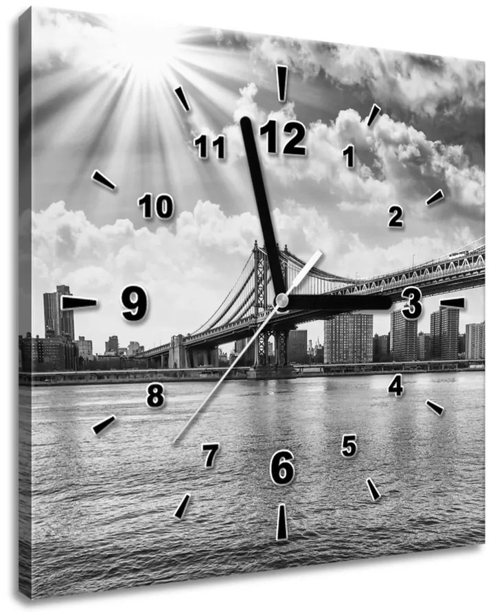 Gario Obraz s hodinami Brooklyn New York Rozměry: 100 x 40 cm