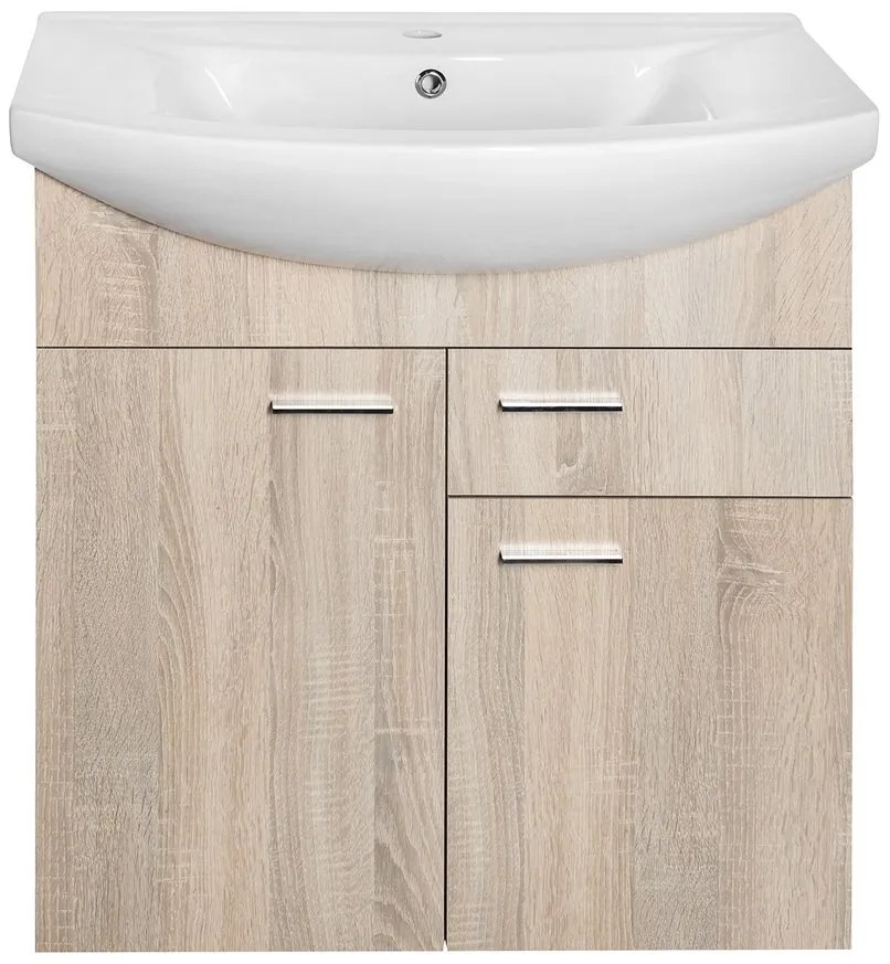 Aqualine Aqualine, ZOJA umyvadlová skříňka 71,5x74x34cm, dub platin, 51175
