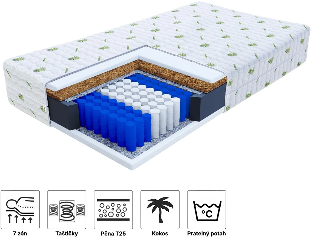 Wilsondo Taštičková pružinová matrace Hunt 100x200 s kokosem