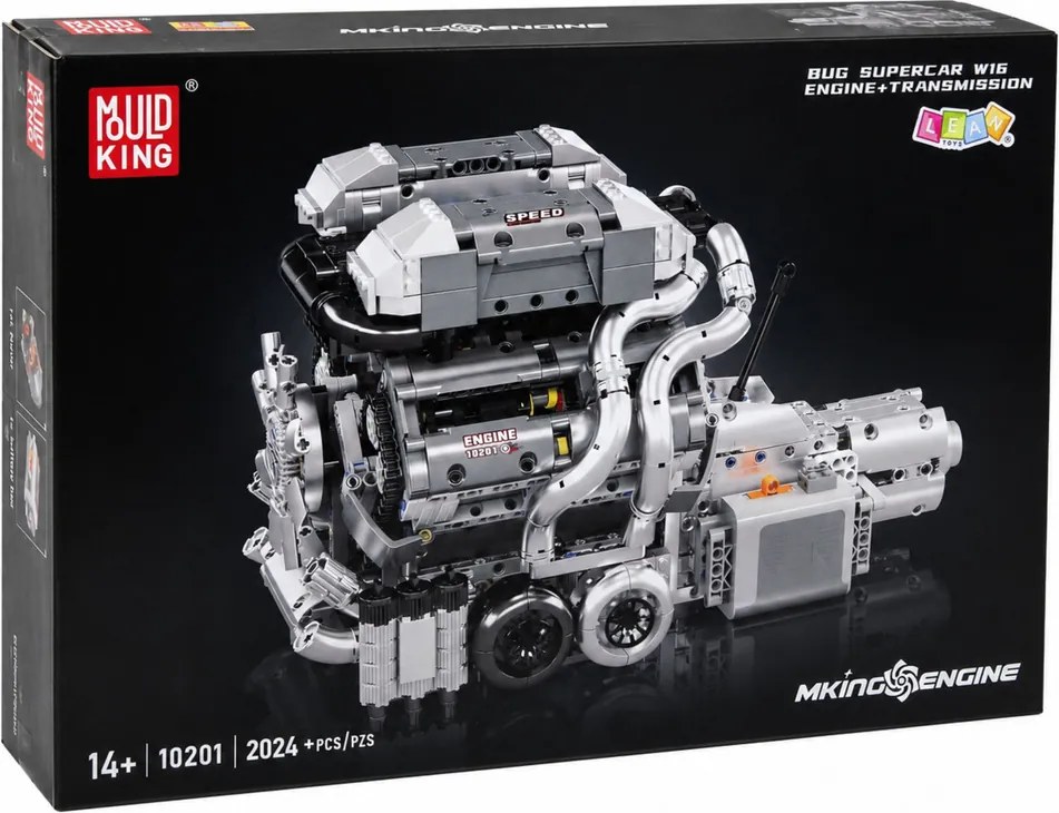 LEAN Toys Stavebnicové kostky – motor V8, převodovka, 2024 dílů