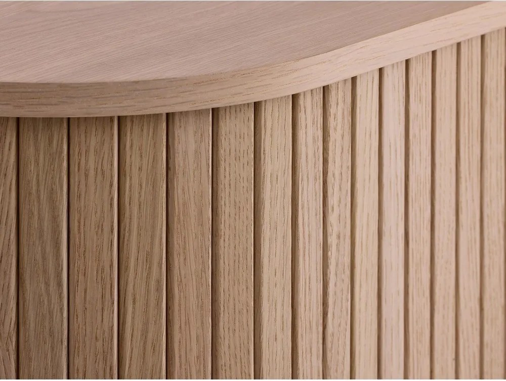 Skříňka v dekoru dubu s posuvnými dveřmi ve světle přírodní barvě 100x118x40 cm Meta – Unique Furniture