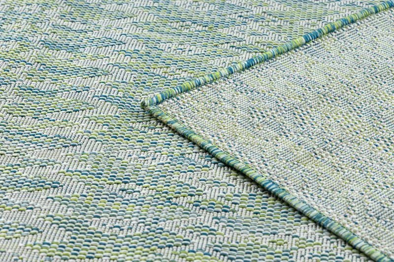Dywany Łuszczów, Kusový koberec Sion Sisal Aztec 22184 green/blue/ecru – na ven i na doma, 120x170, zelená, chodba / předsíň