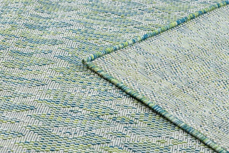 Dywany Łuszczów Kusový koberec Sion Sisal Aztec 22184 green/blue/ecru – na ven i na doma - 140x190 cm