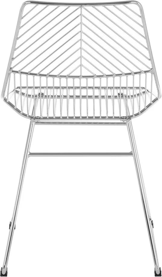 Kovová jídelní židle ve stříbrné barvě District – Premier Housewares