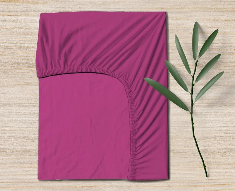 #Ervi bavlněné napínací prostěradlo - fuchsia 180x200 cm