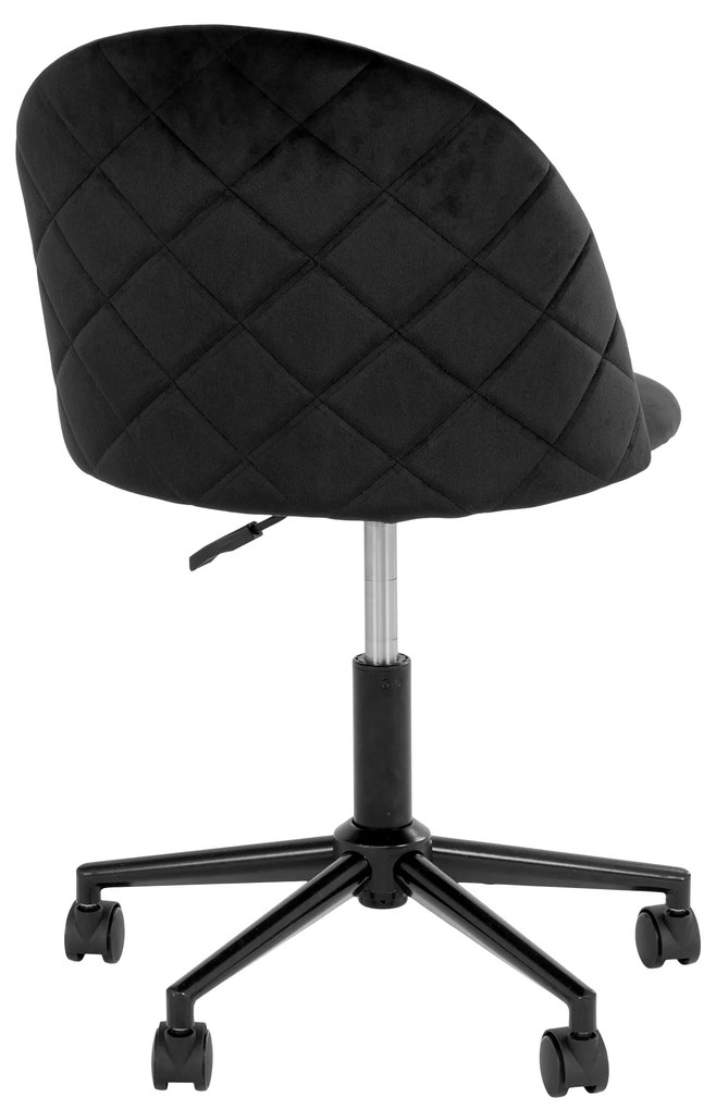 Černá sametová kancelářská otočná židle Louis