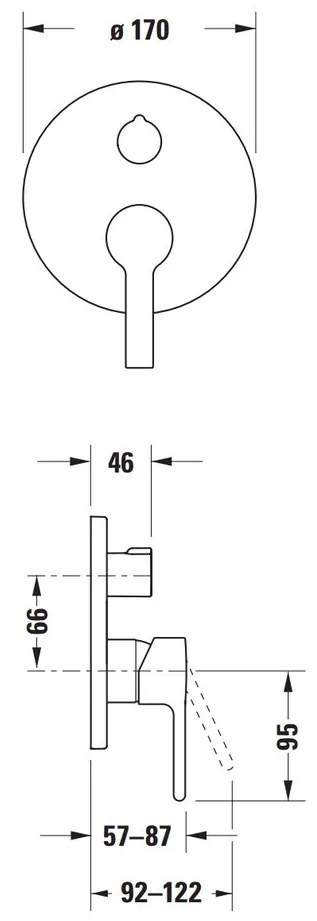 Duravit B.2 - sprchová baterie pod omítku, 2 spotřebiče, barva: chrom, B24210012010