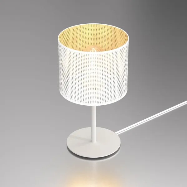 Stolní lampa LOFT SHADE 1xE27/60W/230V pr. 18 cm bílá/zlatá