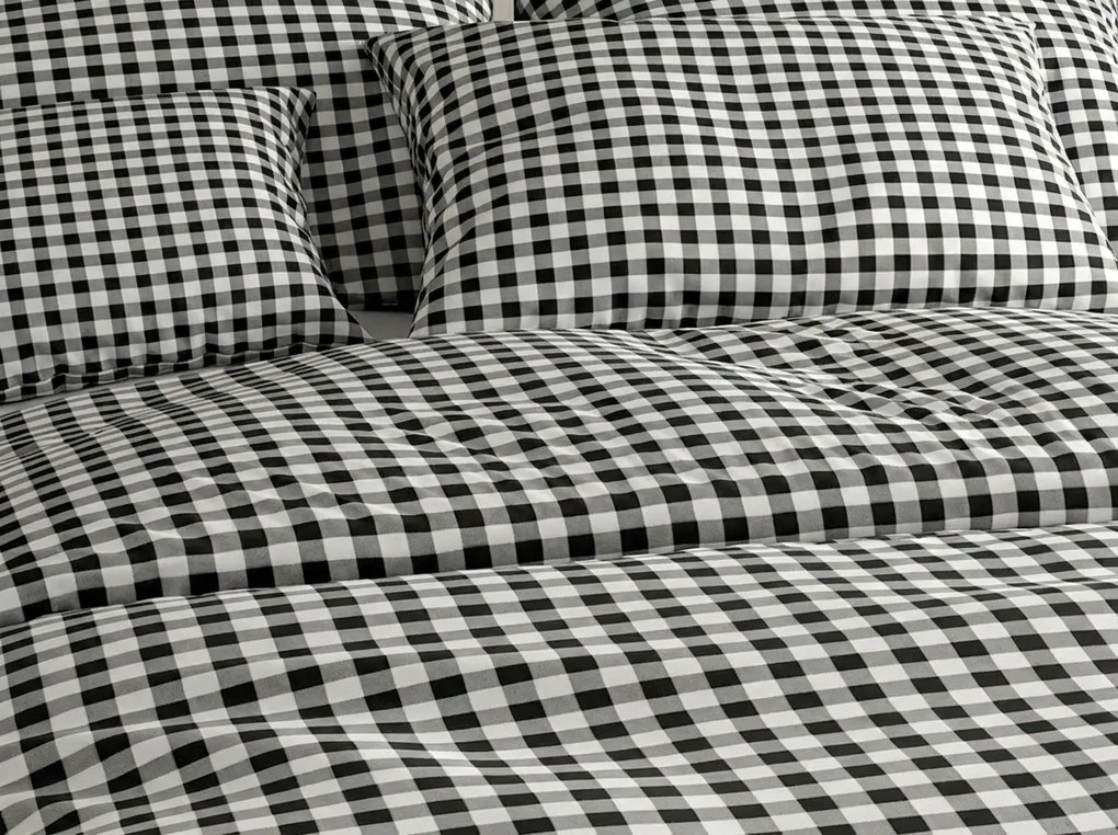 Bavlněné povlečení NORDIC CHECK tmavě šedé Rozměr povlečení: 70 x 90 cm | 140 x 200 cm