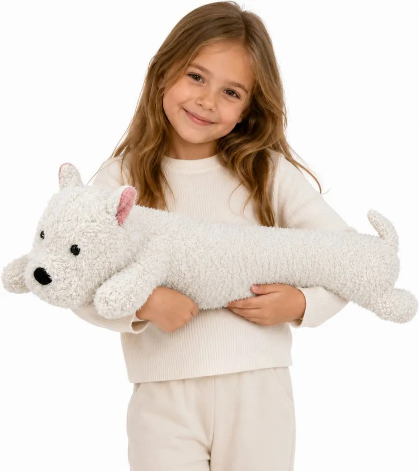 LEAN Toys Velký plyšový pes plemene West Highland – plyšová hračka, maskot, bílý, 90 cm