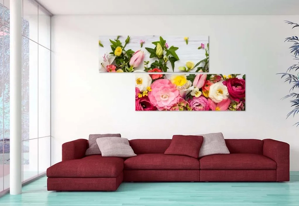 Malvis ® Atypický obraz něžné květiny Velikost (šířka x výška): 180x90 cm