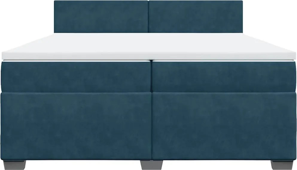 Box spring postel s matrací modrá 200 x 200 cm samet 3288700