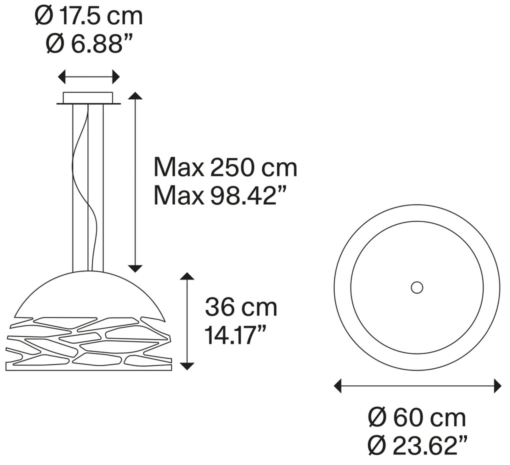 Lodes Závěsné svítidlo Kelly M Dome, Ø 60 cm, 3xE27 Barva: Matná champagne