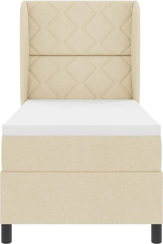 Postel s boxspringem s polštářem Krémová 80 x 200 cm textil 3340597