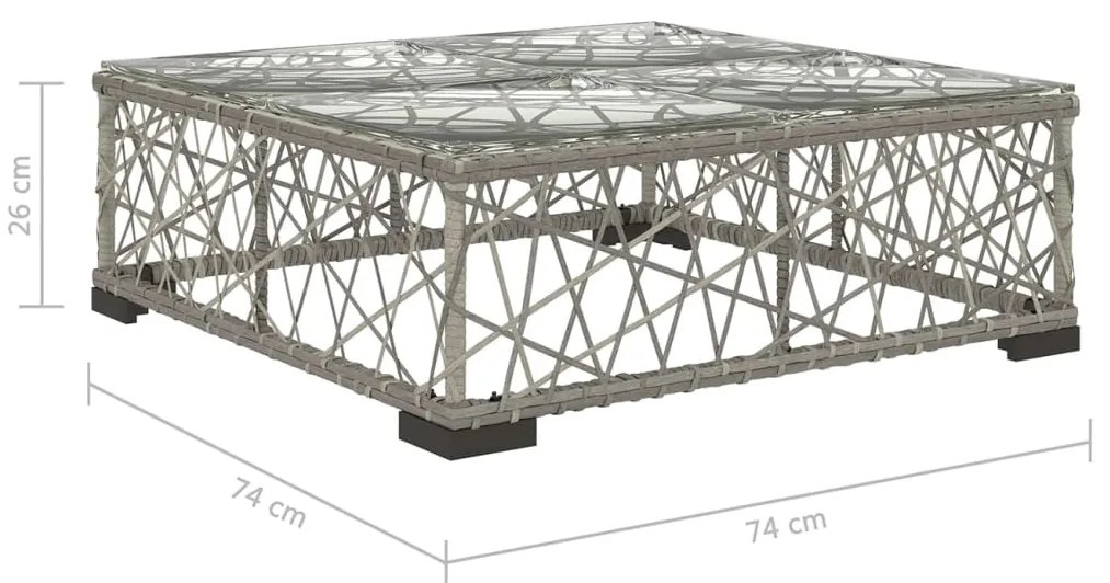 vidaXL Marketos 6dílná zahradní sedací souprava s poduškami polyratan šedá