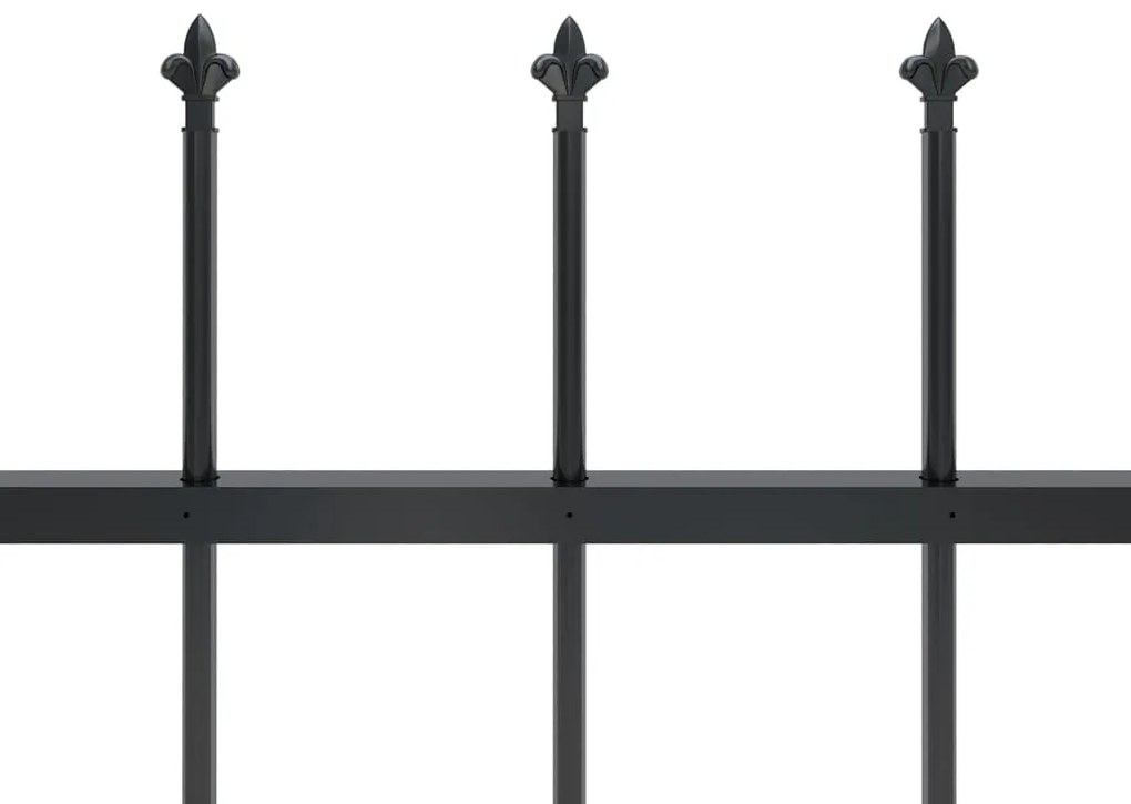 vidaXL Zahradní plot s hroty ocelový 8,5 x 1 m černý