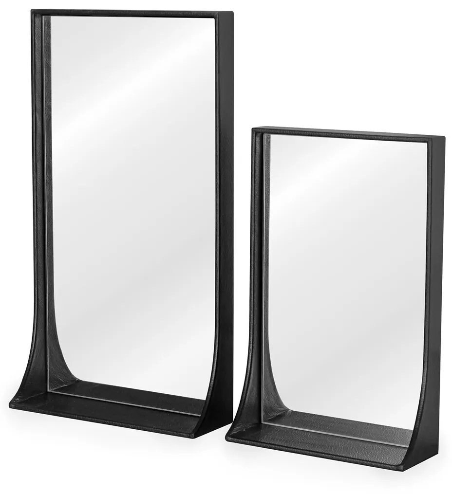 Nástěnné zrcadlo s poličkou Pisca I černé