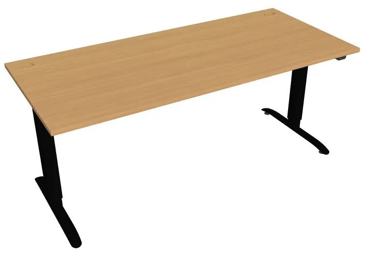 Elektr. nastavitelný stůl 180x80 - HOBIS MOTION  MS 2 1800 Dekor stolové desky: buk, Barva kovové podnože: černá